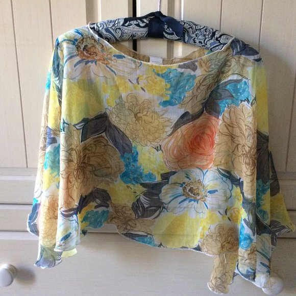 GANZ | Accessories | Ganz Sheer Flower Print Poncho Top | Poshmark